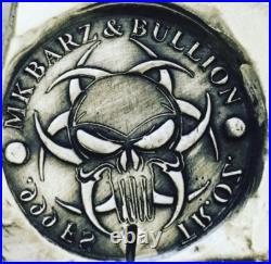 1 Troy Oz. 999 Fine Silver MK BarZ Bio-Hazard Skull Chunky | Solid ...